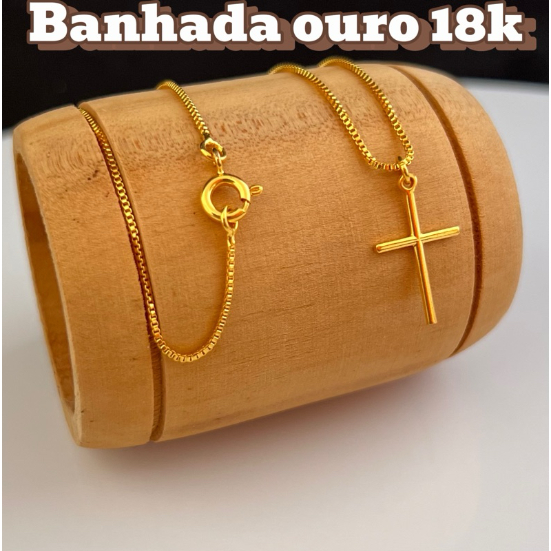 Corrente Colar Feminino Banhado a Ouro 18k Corrente Cordao Veneziano ...