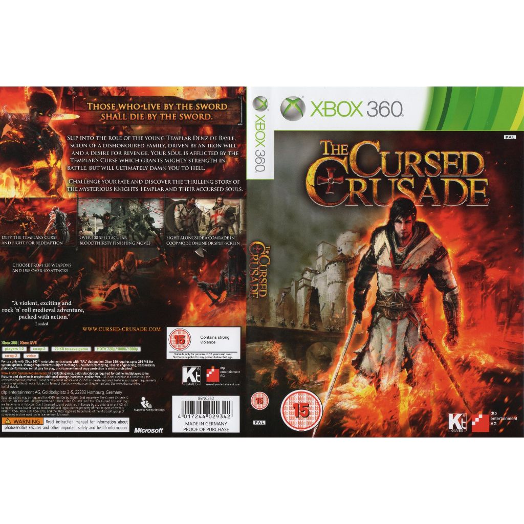 The Cursed Crusade P/ XBOX360 (LTU/LT/JTAG/RGH) | Shopee Brasil