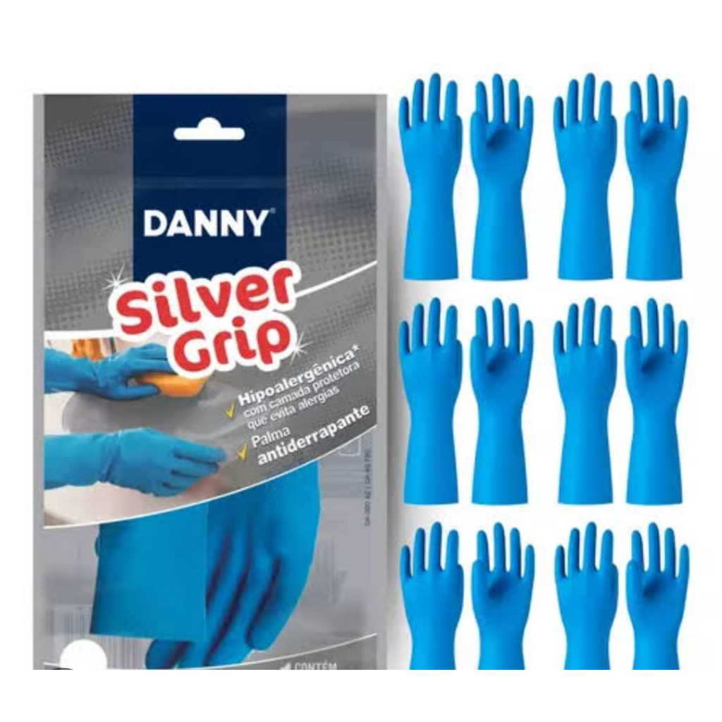 KIT DE LUVA DE LÁTEX NATURAL INTERIOR EM VERNIZ SILVER, ANTIBACTERIANA ...