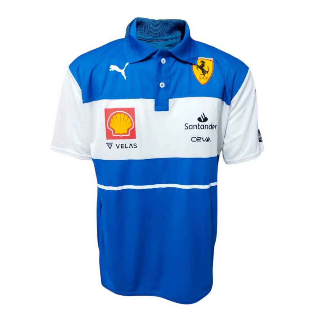 Camisa Polo Ferrari Azul Shell Envio Imediato | Shopee Brasil