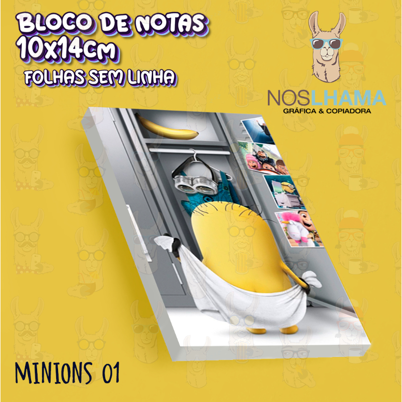 BLOCO DE NOTAS/ANOTAÇÕES 10x14cm MINIONS MEU MALVADO FAVORITO ...