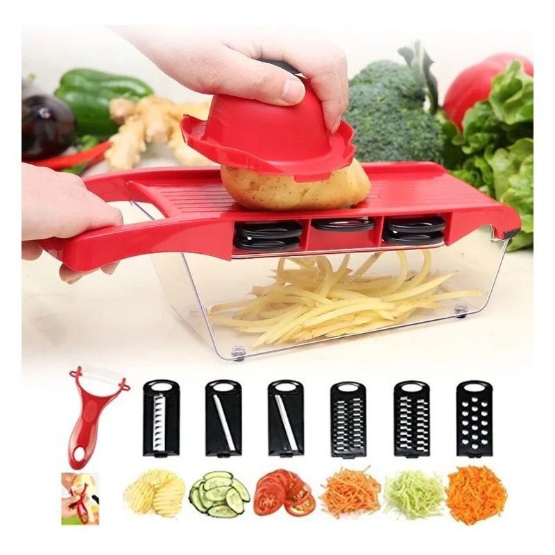 Mandoline Profissional Cozinha Slicer Aço Inox 10 em 1 Fatiador ...