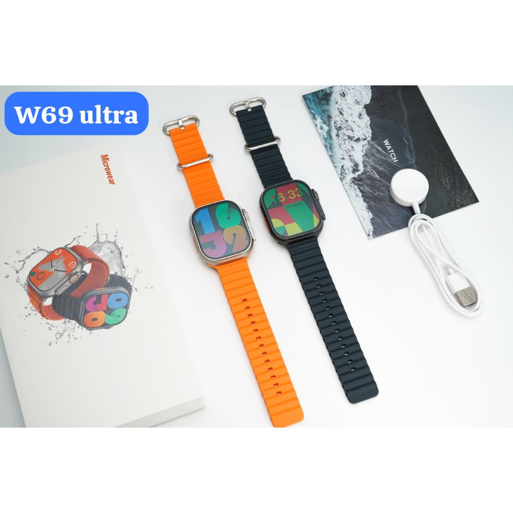 Smartwatch W69 Ultra Série 9 Microwear 2GB ROM Bússola 49MM Relógio Inteligente Tracker NFC ...