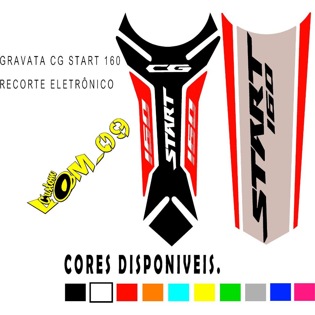 ADESIVO PERSONALIZADO GRAVATA DE TANQUE MOTOS FAN CG 125 150 160 CC TITAN CARGO START | Shopee ...
