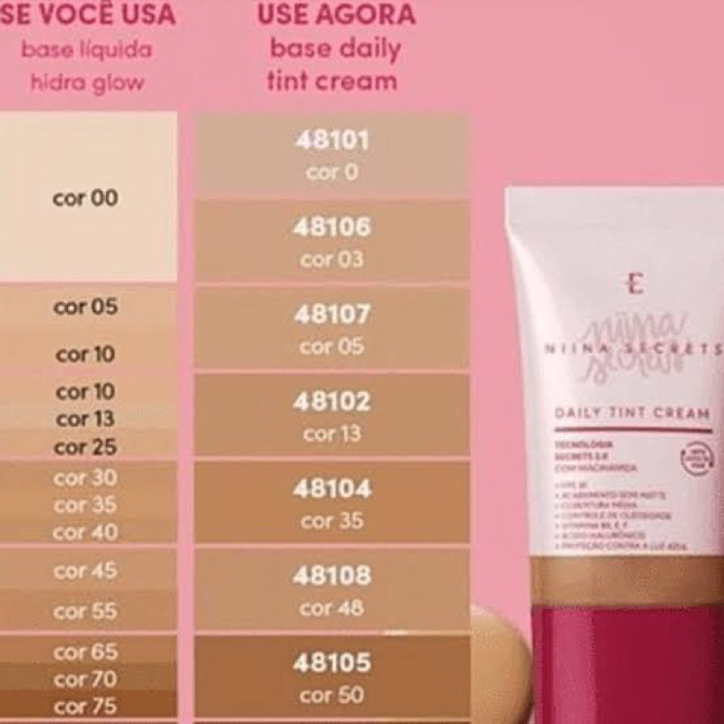 Base Daily Tint Cream Linha Niina Secrets 25ml | Shopee Brasil