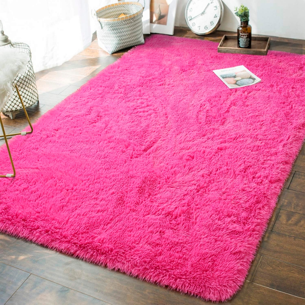 Tapete 1,00 X 0,55 Quarto Peludo Beira De Cama Pink | Shopee Brasil