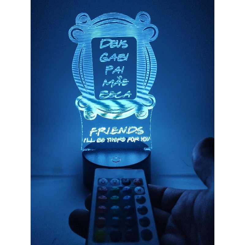 Luminária Led Friend´s Personalizada com nome dos seus amigos 16 cores ...