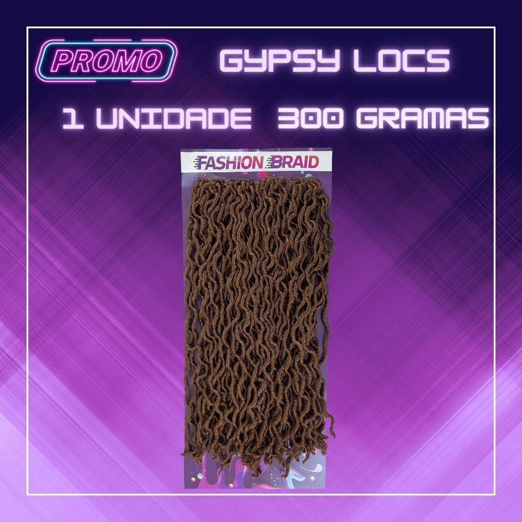 Gypsy Locs 55cm FASHION BRAID Cabelo CROCHET BRAIDS Orgânico - 300g ...