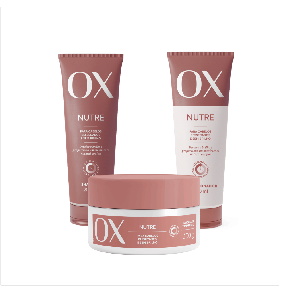 Kit Ox Nutre Shampoo 200ml e Condicionador 200ml + Creme de Tratamento ...