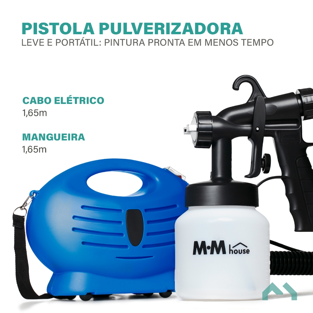 Pistola Pintura Pulverizador Compressor De Tinta 650w 800ml | Shopee Brasil