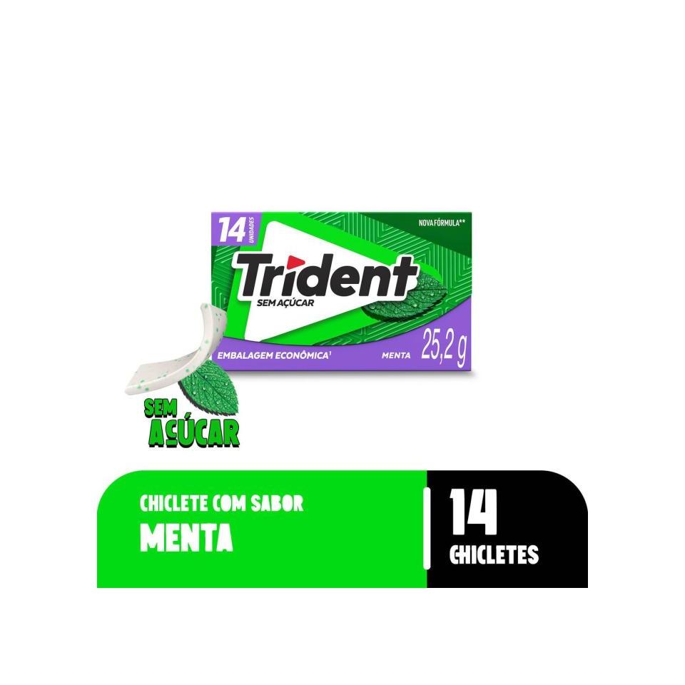Chiclete Trident Menta C/ 14Unid 25,2g | Shopee Brasil