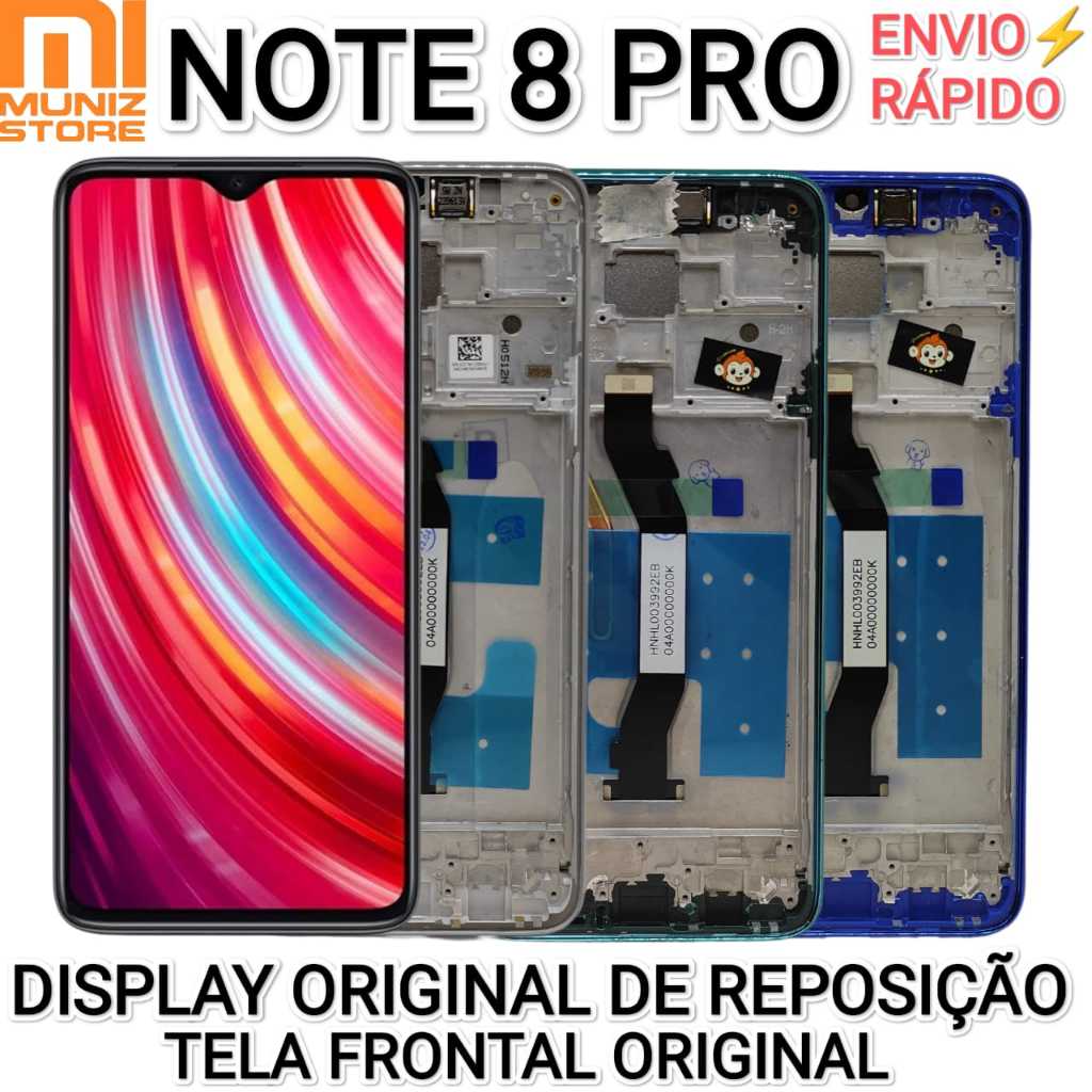 Frontal Tela Redmi Note 8 Pro Original Nacional Display LCD IPS Com ...