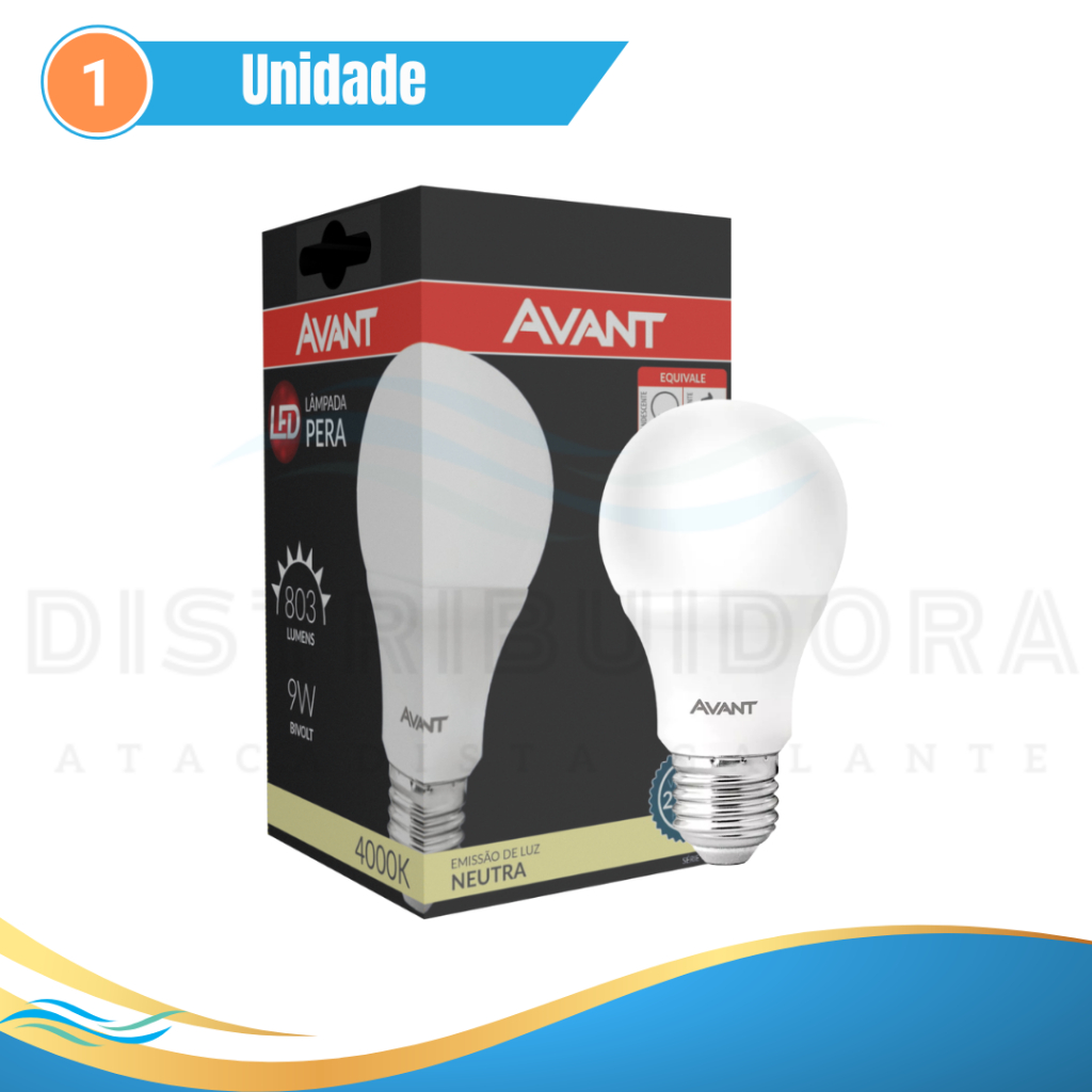 Lampada Led Bulbo 9w 4000k Neutro Avant Bivolt | Shopee Brasil