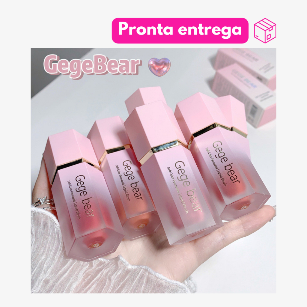 Blush Líquido GegeBear disponível em 6 cores | Shopee Brasil