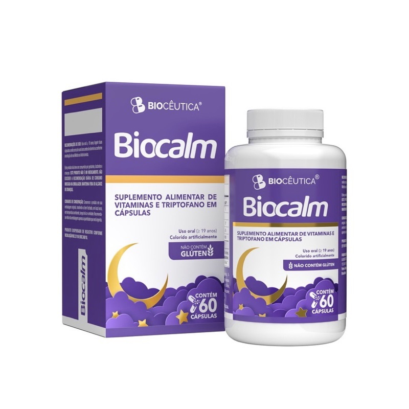 Suplemento Alimentar Biocalm Triptofano c/60 Cáps VIT B3 e B6 ...