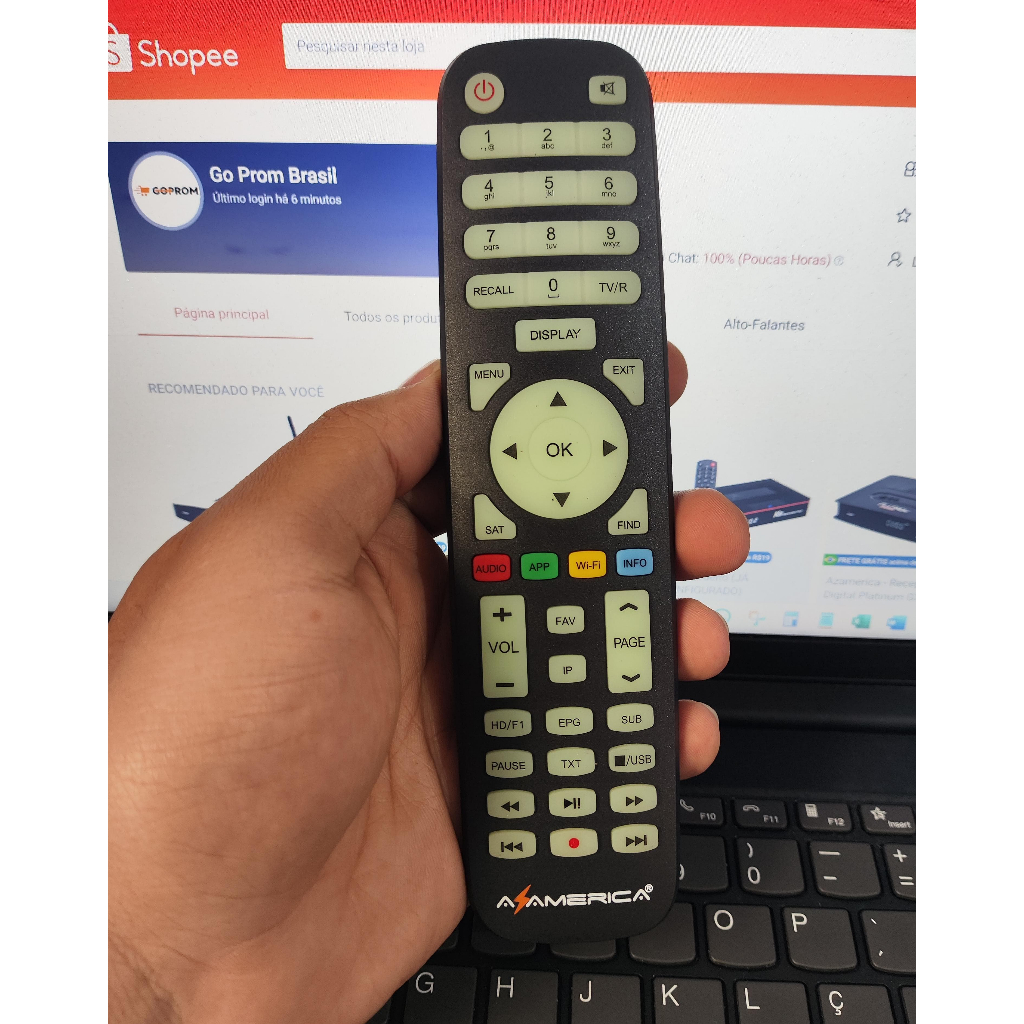 CONTROLE REMOTO RECEPTOR AZAMERICA GOLD HD - ORIGINAL | Shopee Brasil