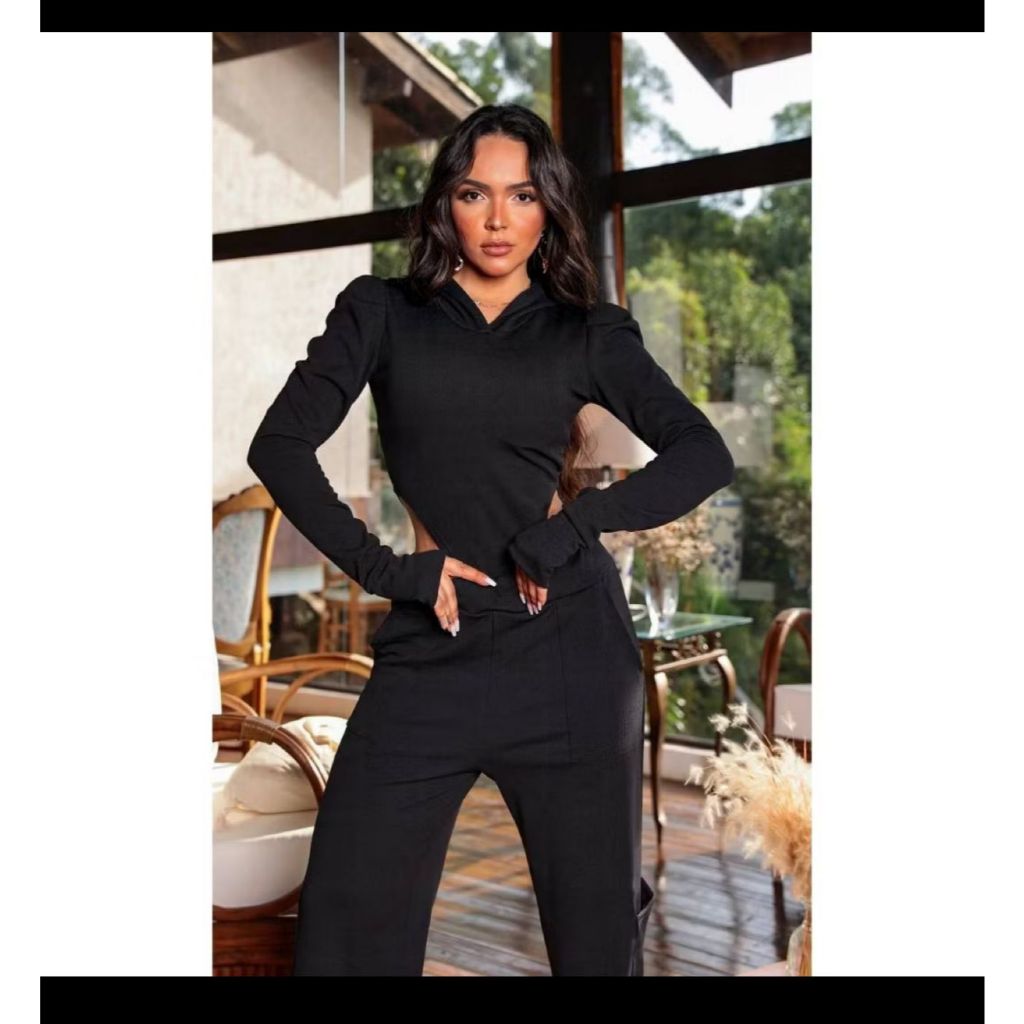 Body Cavado Asa Delta Manga Longa com touca G | Shopee Brasil