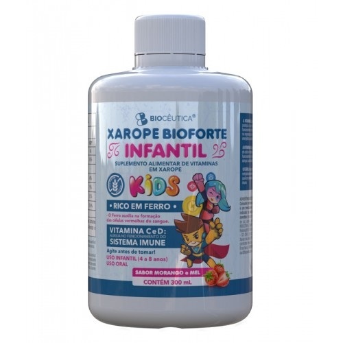Xarope Bioforte Infantil Morango e Mel 300ml | Shopee Brasil