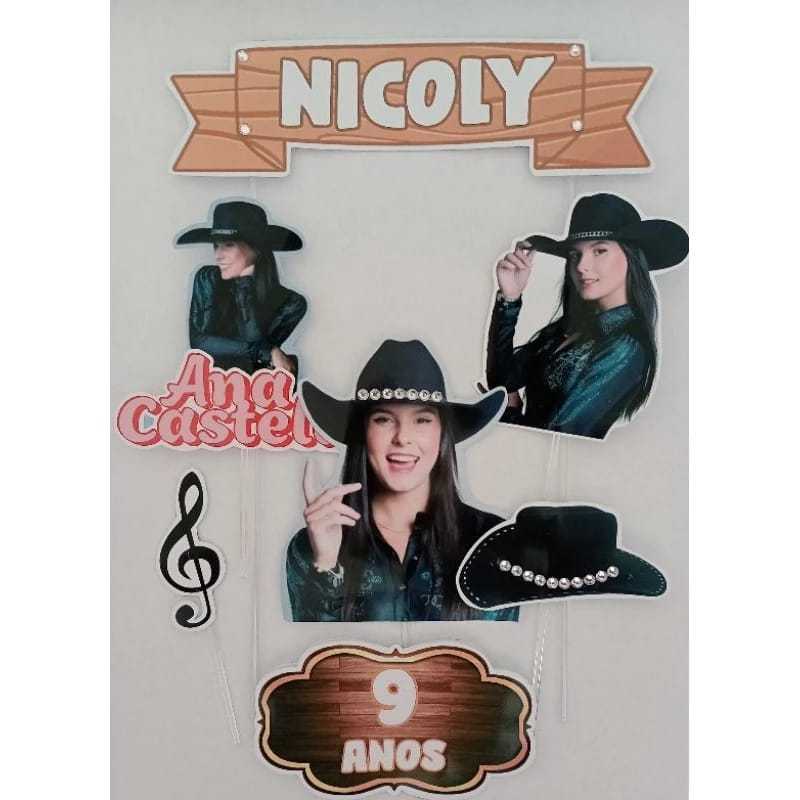 Topo Topper Bolo Ana Castela Personalizado | Shopee Brasil