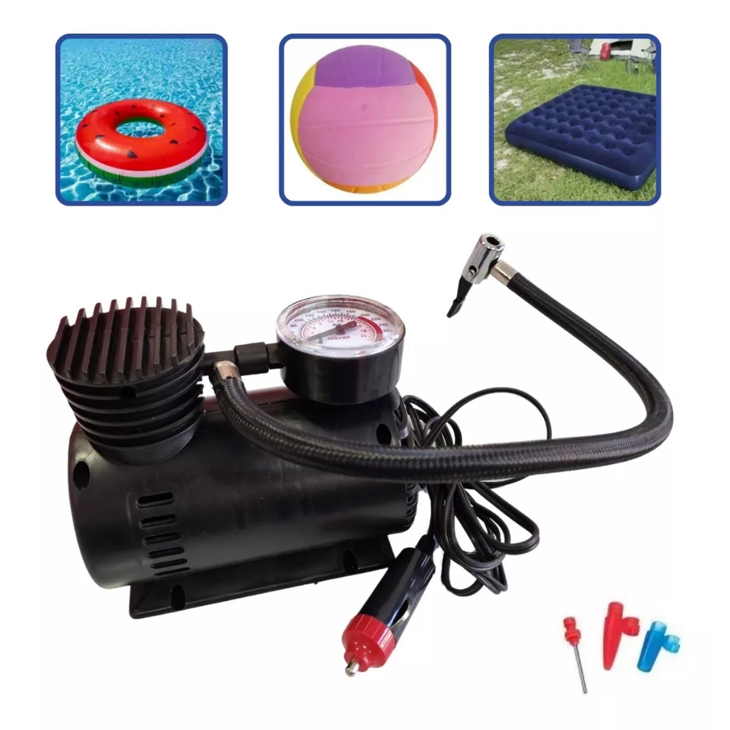 Mini Compressor Ar Portátil 300 Psi 12v Para Bola Pneu Moto Bike ...