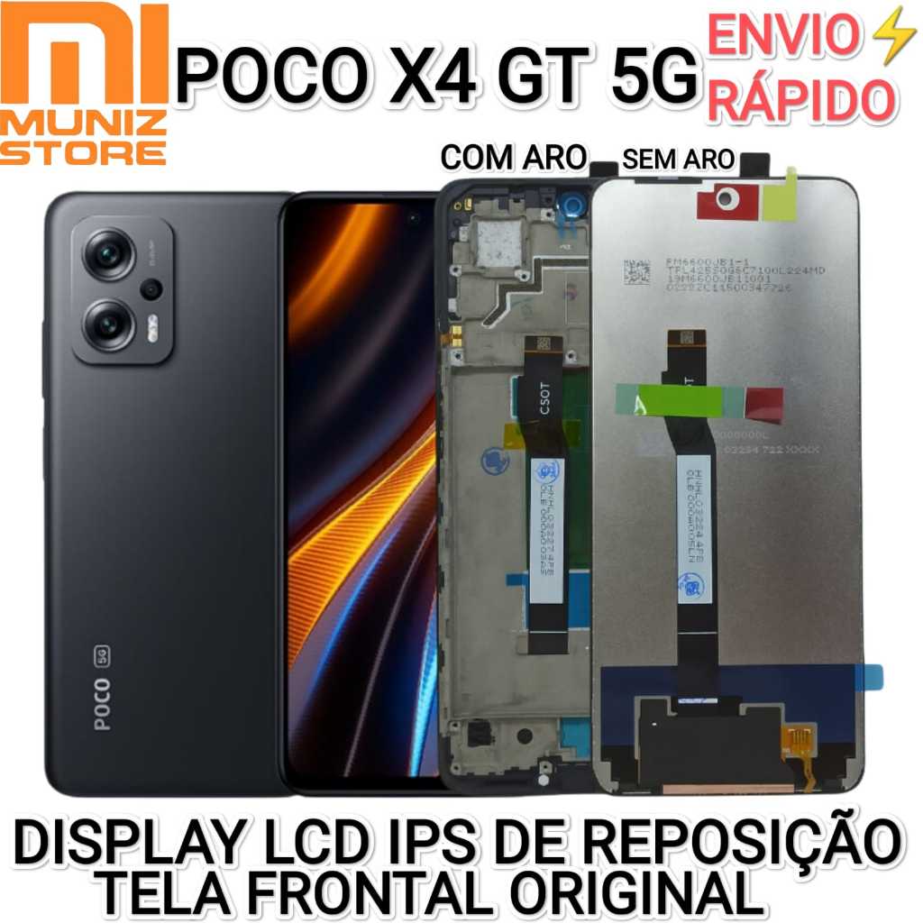 Display Original Poco X4 GT 5G Nacional Tela LCD IPS Frontal Com Moldura ou Sem Aro Encaixe ...
