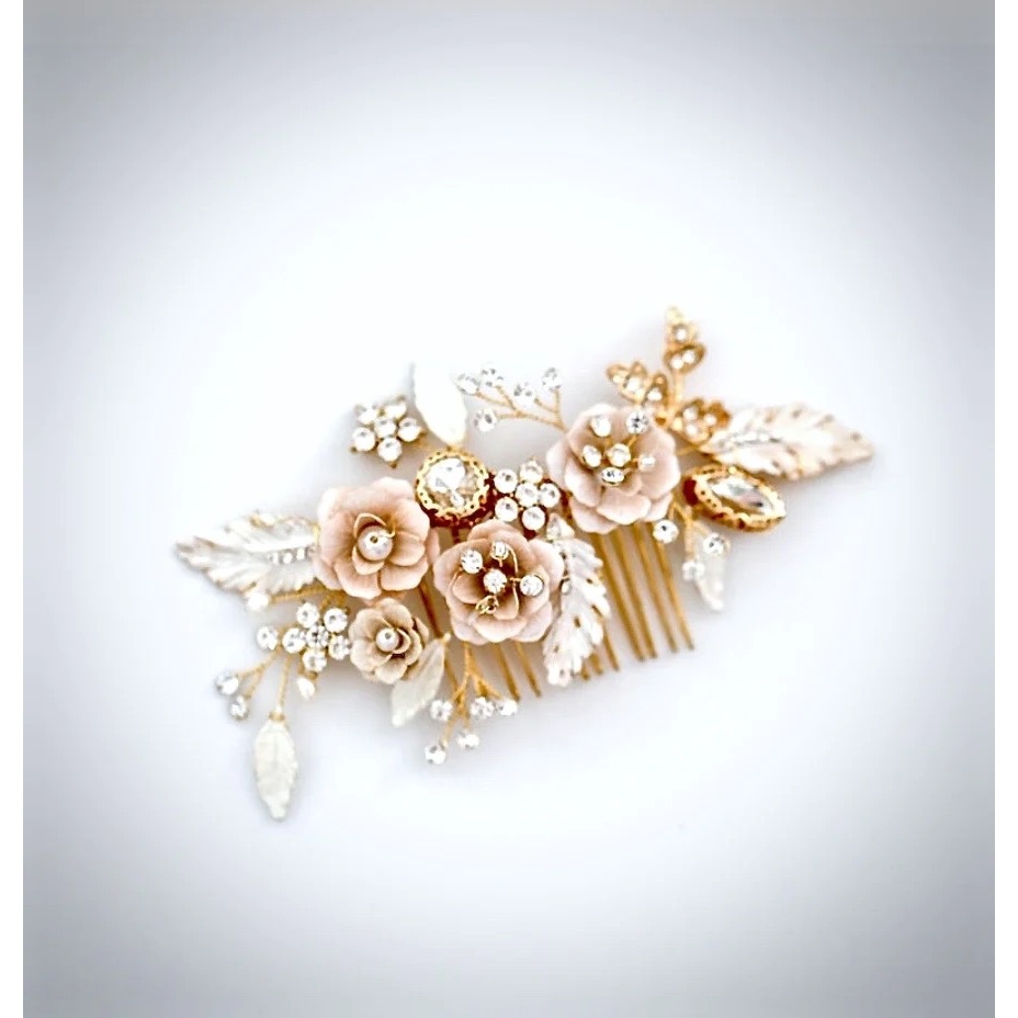 Grinalda Estilo Boho Vintage para Noivas casamento com flores e pedras ...