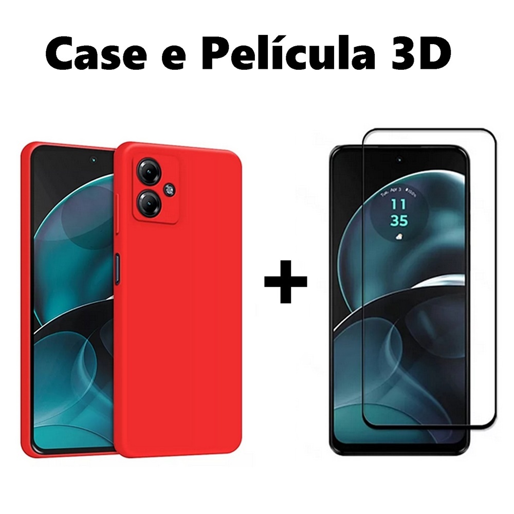Capa Capinha Silicone Aveludada Xiaomi Redmi 13c 5g Case E Película 3d