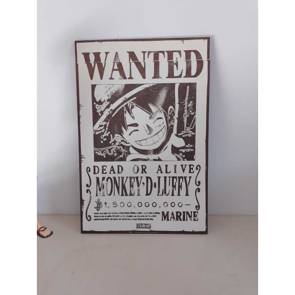 Cartaz procurado Monkey D. Luffy - One Piece - MDF | Shopee Brasil