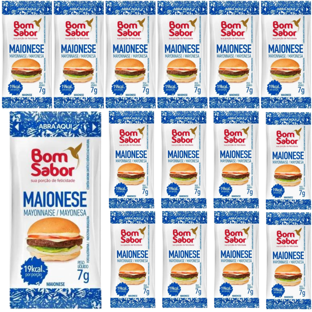 Kit Molho De Maionese Bom Sabor Em Sachê De 7g Para Lanches ...