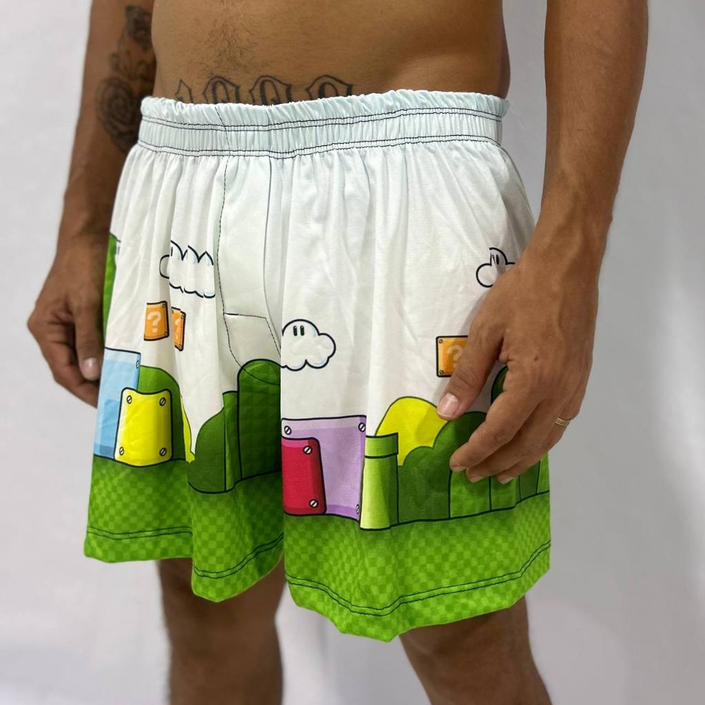 short samba canção mario fases cenário geek | Shopee Brasil