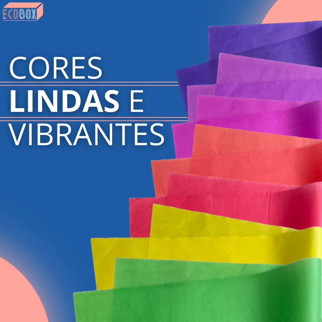 Papel de Seda Colorido Premium 60x48cm - 100 Folhas Grandes Para Roupas ...