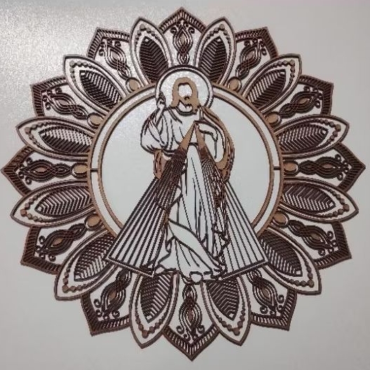 Mandala/Placa decorativa/Quadro Jesus Misericordioso em MDF crú, | Shopee Brasil