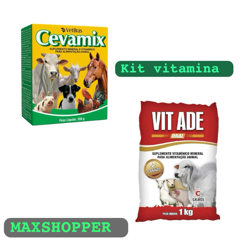 Kit Ganho De Massa Animal Suplemento Mineral Fortificante Vitamina ADE ...