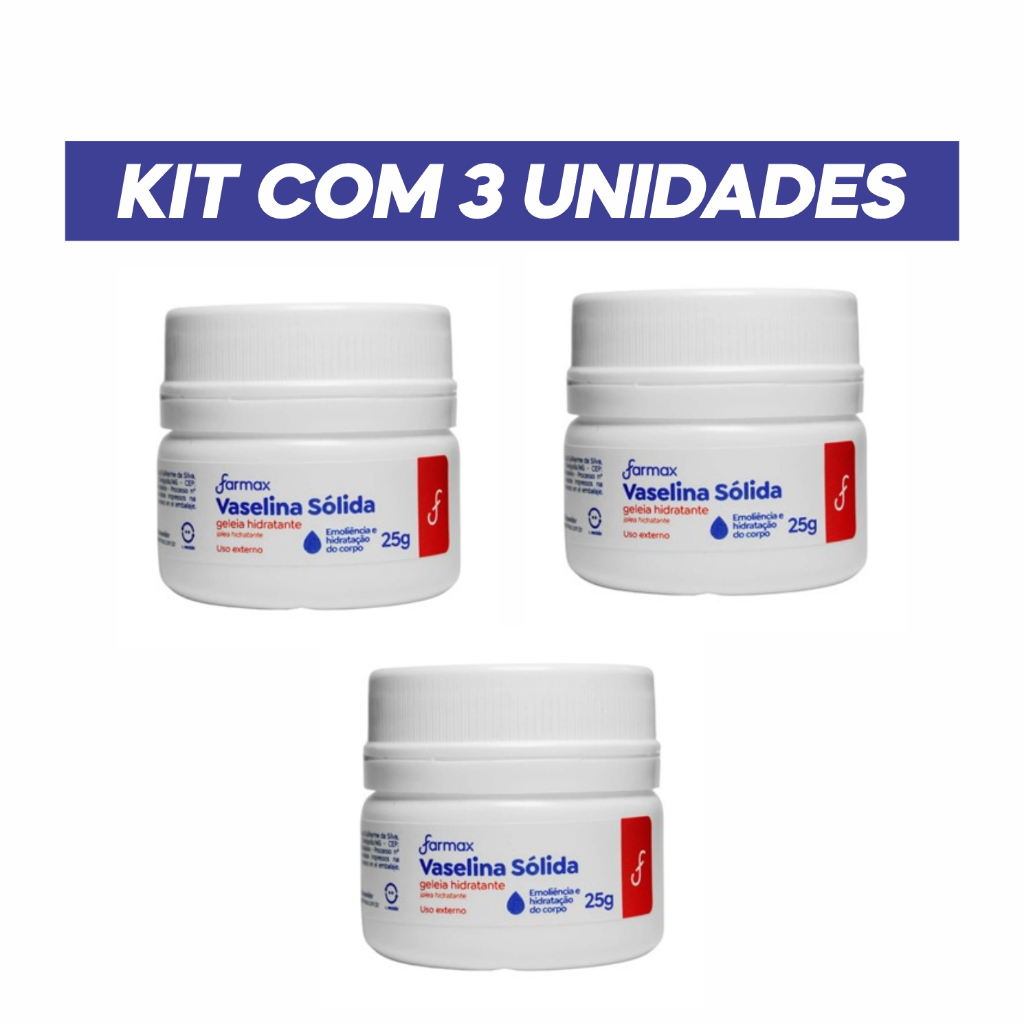 Vaselina Sólida Farmax 25g - Kit com 3 unidades | Shopee Brasil
