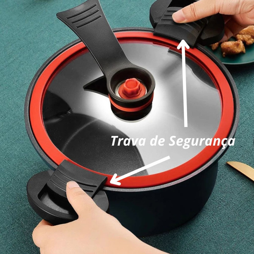 Micro Panela de Pressão á Vácuo 3.5 Litros Cozinha Cozimento Veloz ...