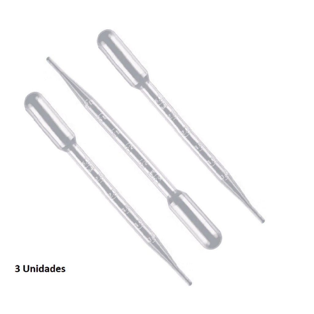 3 Unidades De Pipeta Dosadora Graduada 3ml Conta Gotas Descartável | Shopee Brasil