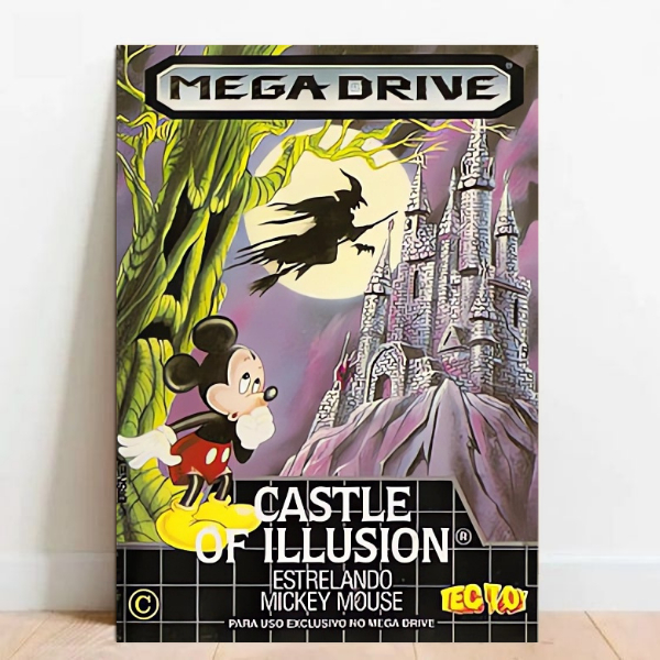 Quadro Placas Decorativas Poster geek Mega Drive Castle of Illusion ...