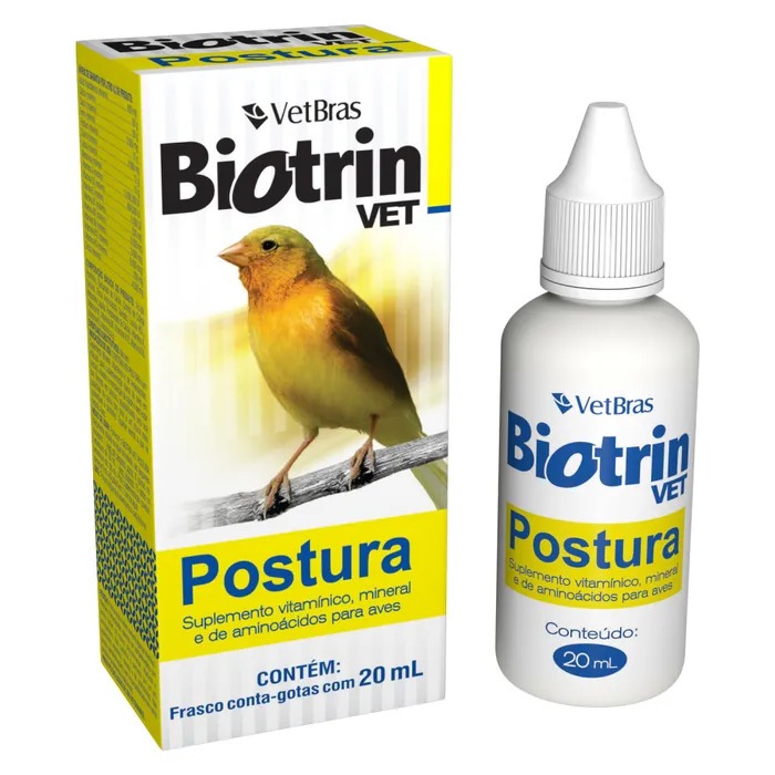 Biotrin Vet Postura 20ml Suplemento Vitamínico para Aves Vetbras ...
