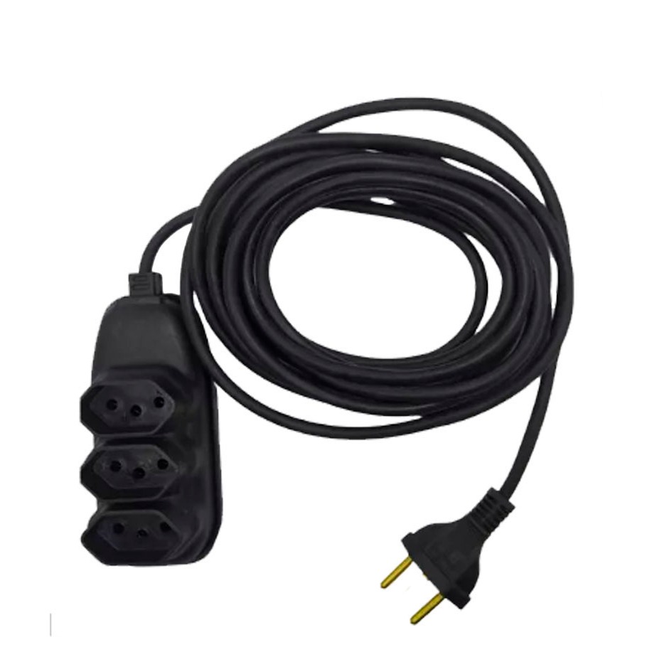 Extensão Elétrica 2 - 3 e 5 Metros Cabo PP 2x2,5mm Plug 10a | Shopee Brasil