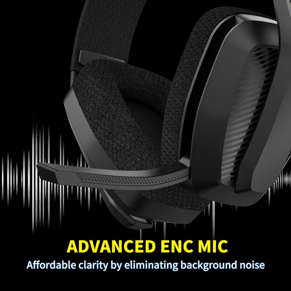 Headset Para Jogos Sem Fio Binnune BW06 Com Microfone ENC PS4/PC/PS5 ...