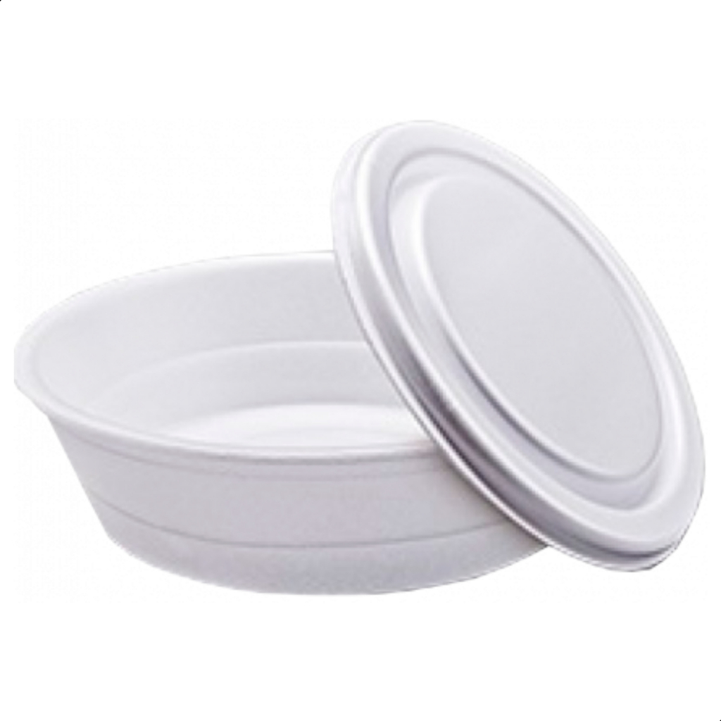 50 Marmitex redondo branco de isopor 750ml N8 marmita quentinha pote ...