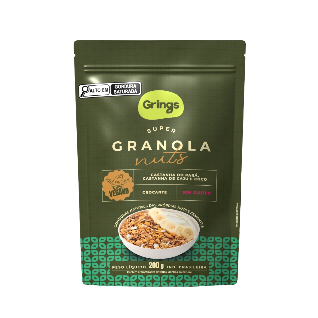 Grings Super Granola Nuts | Vegano, Sem Glúten, Fonte de Fibras, Snack ...
