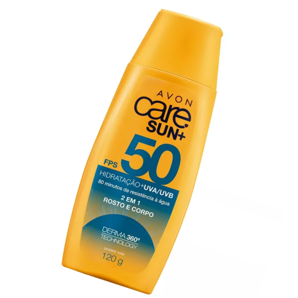 Protetor Solar FPS 50 Avon Care Sun 2 em 1 Rosto e Corpo 120g | Shopee Brasil