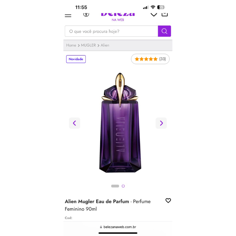 alien mugler eau de parfum - perfume feminino 90ml | Shopee Brasil