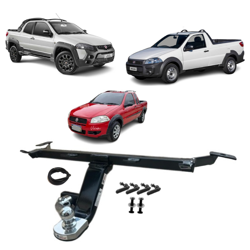 ENGATE REBOQUE STRADA CABINE SIMPLES DUPLA ESTENDIDA 1998 A 2020 TRAÇÃO ...