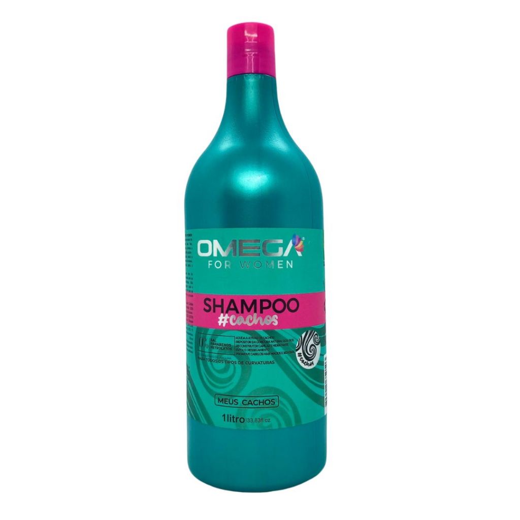 Shampoo Cabelos Cacheados Meus Cachos 1 Litro Profissional Omega Hair ...