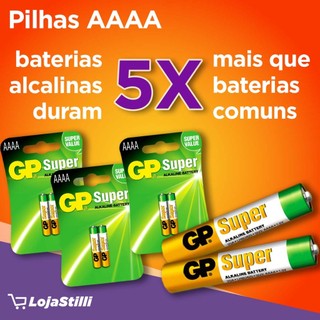 Pilha Alcalina AAAA GP Super Bateria 4A Mini 2 unidades | Shopee Brasil