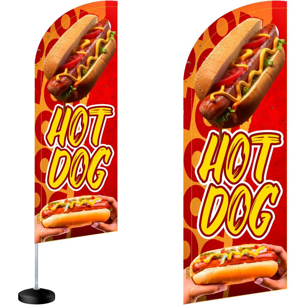 Wind Banner Dupla Face Hot Dog Flag Cachorro Quente | Shopee Brasil
