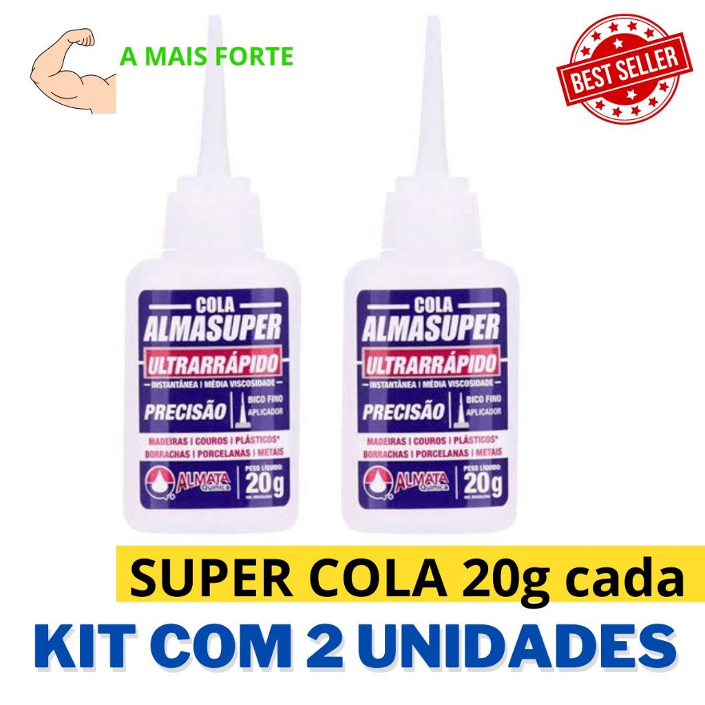 Kit 2x - Super Cola Instantânea Alma Super 20g Ultra Rápida Aplicou ...