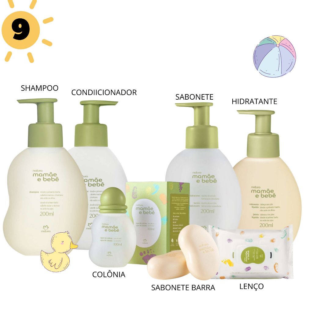 Kit Mamãe e Bebe da Natura Colônia, Banho, Higiene do Bebe FAÇA A ...
